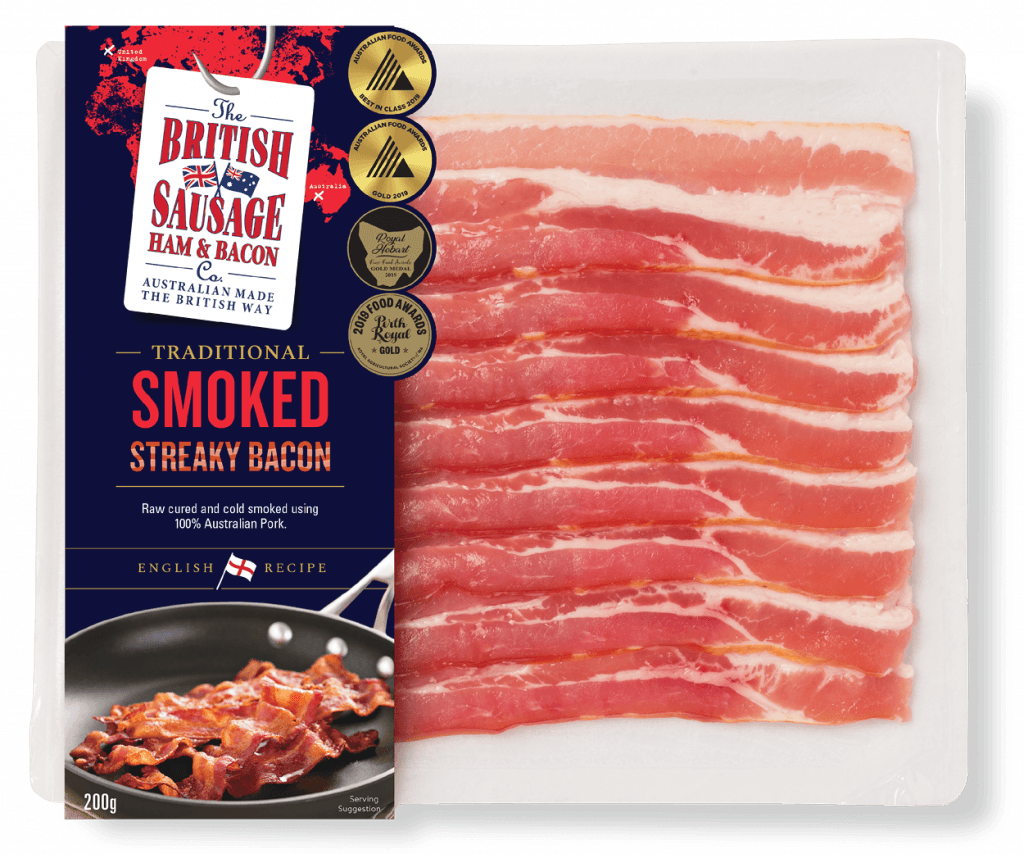 TRADITIONAL SMOKED STREAKY BACON – British Sausage